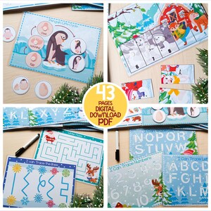 Winter Busy Book Printable, Preschool Learning Binder, Winter Kids ...