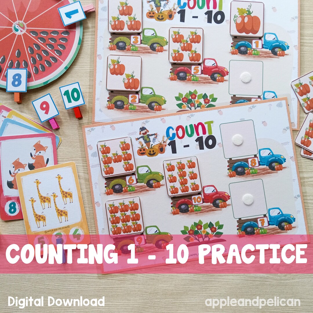 Number 1 to 10 Count and Match, Montessori Toddler Math Activity ...