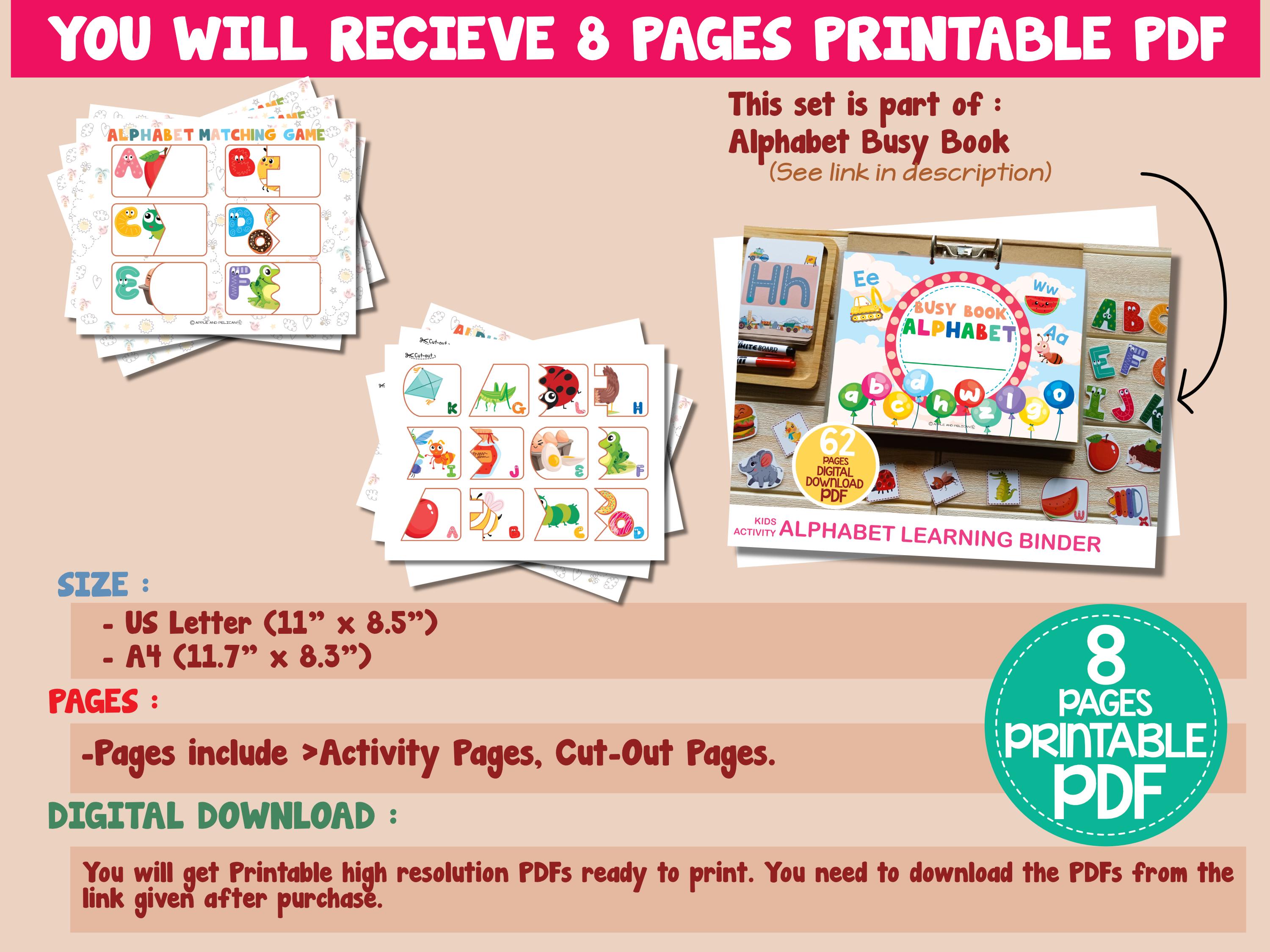 Alphabet Letter Matching Activities Puzzle, Phonics Worksheet ...