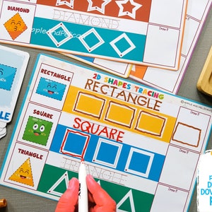 Shape Tracing Activity 2D Shapes Trace Worksheet, Printable Homeschool ...