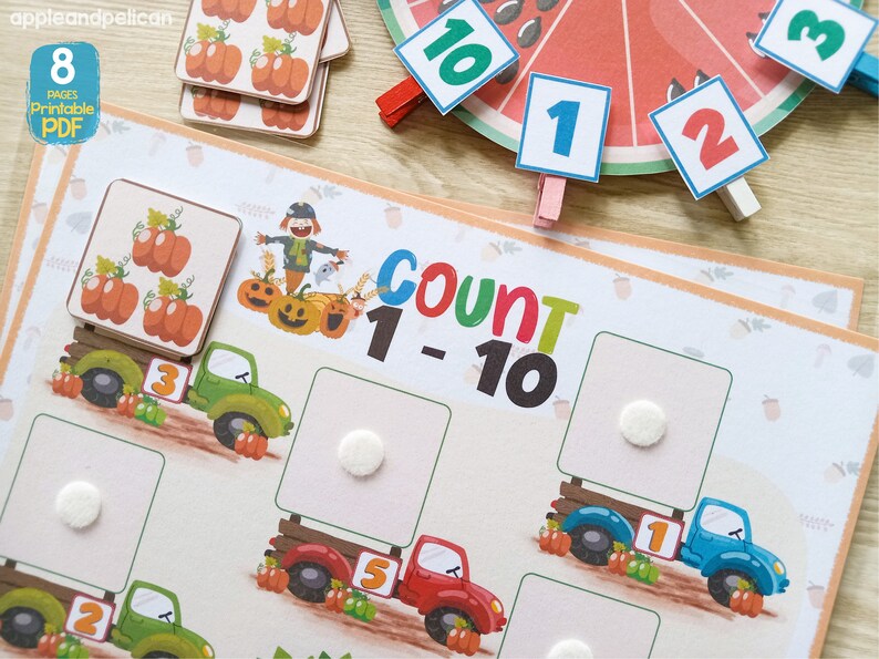 Number 1 to 10 Count and Match, Montessori Toddler Math Activity ...