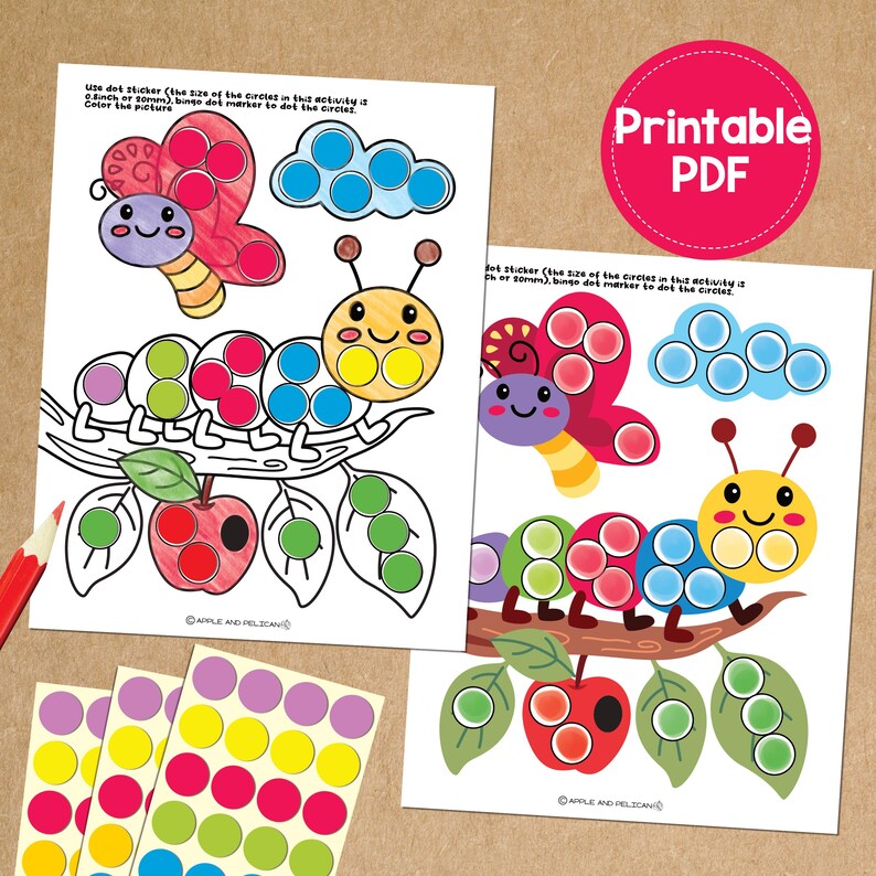 Spring Do a Dot Marker Coloring Pages for Kids, Do A Dot Activity, Dot ...