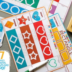 Shape Tracing Activity 2D Shapes Trace Worksheet, Printable Homeschool ...