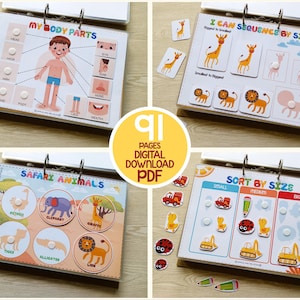 Toddler Busy Book, Preschool Learning Binder, Busy Binder for Kid ...