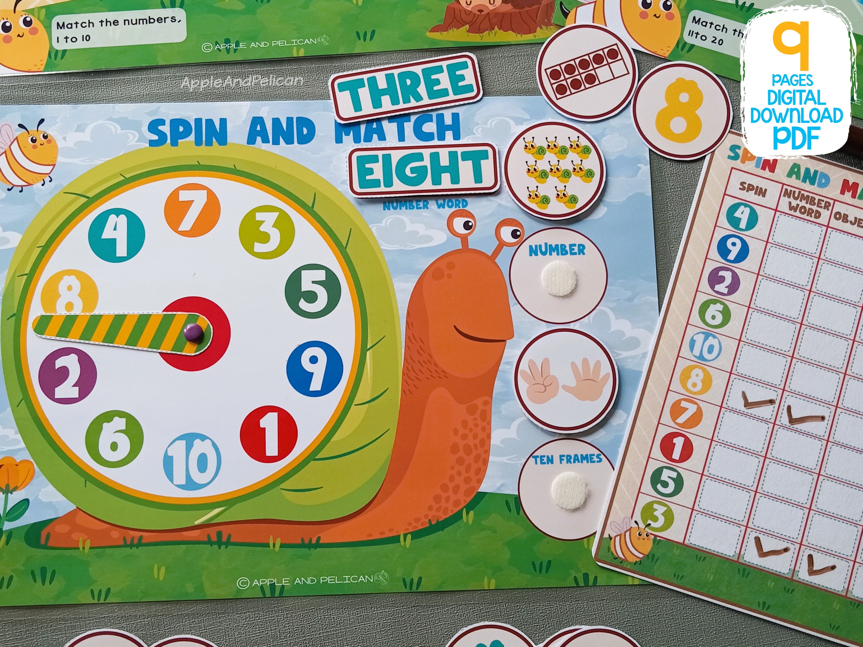Counting Practice Activity Printable, Toddler Number Matching ...