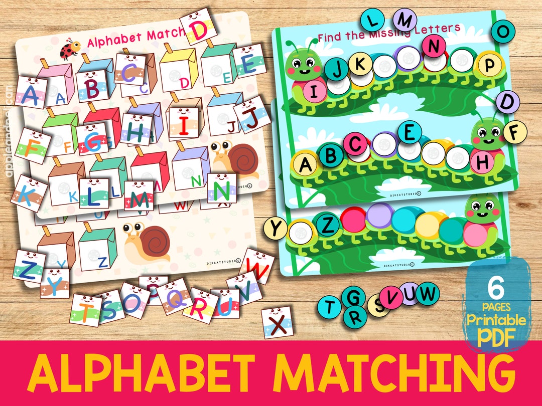 Printable Alphabet Matching Activity Missing Letters Worksheet, Toddler ...