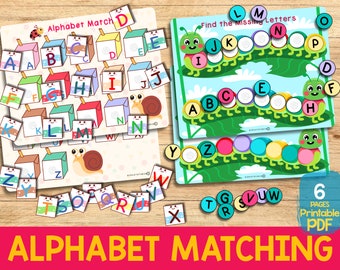 Alphabet Matching Activity, Toddler Busy Book Page, Printable Letters ...