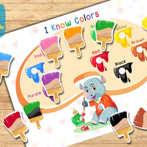Color Matching Activity Busy Book Page, Printable Montessori ...