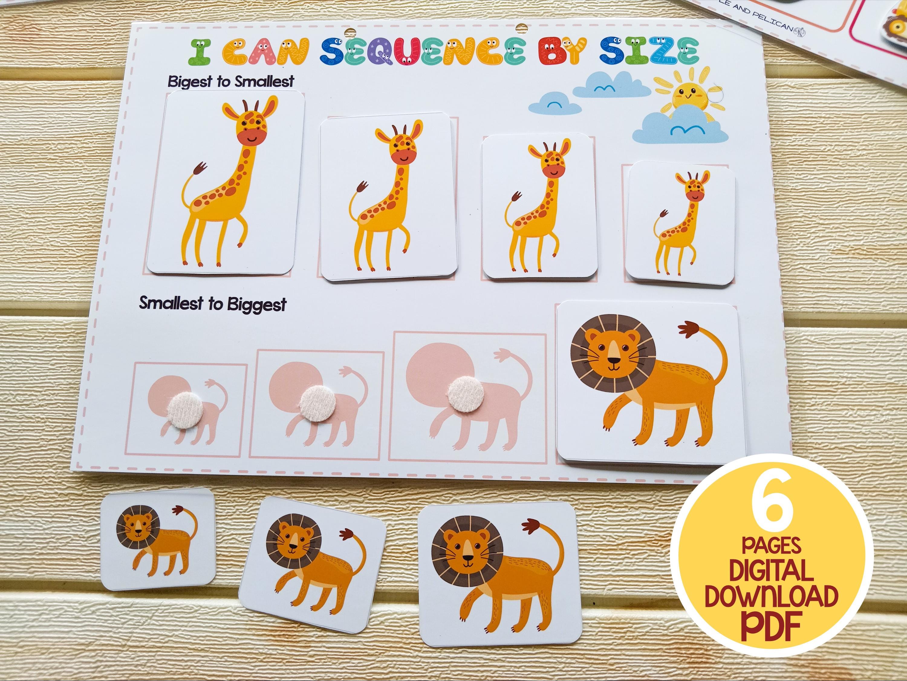 Size Sorting Activities, Sort by Size Binder, Toddler Busy Book ...