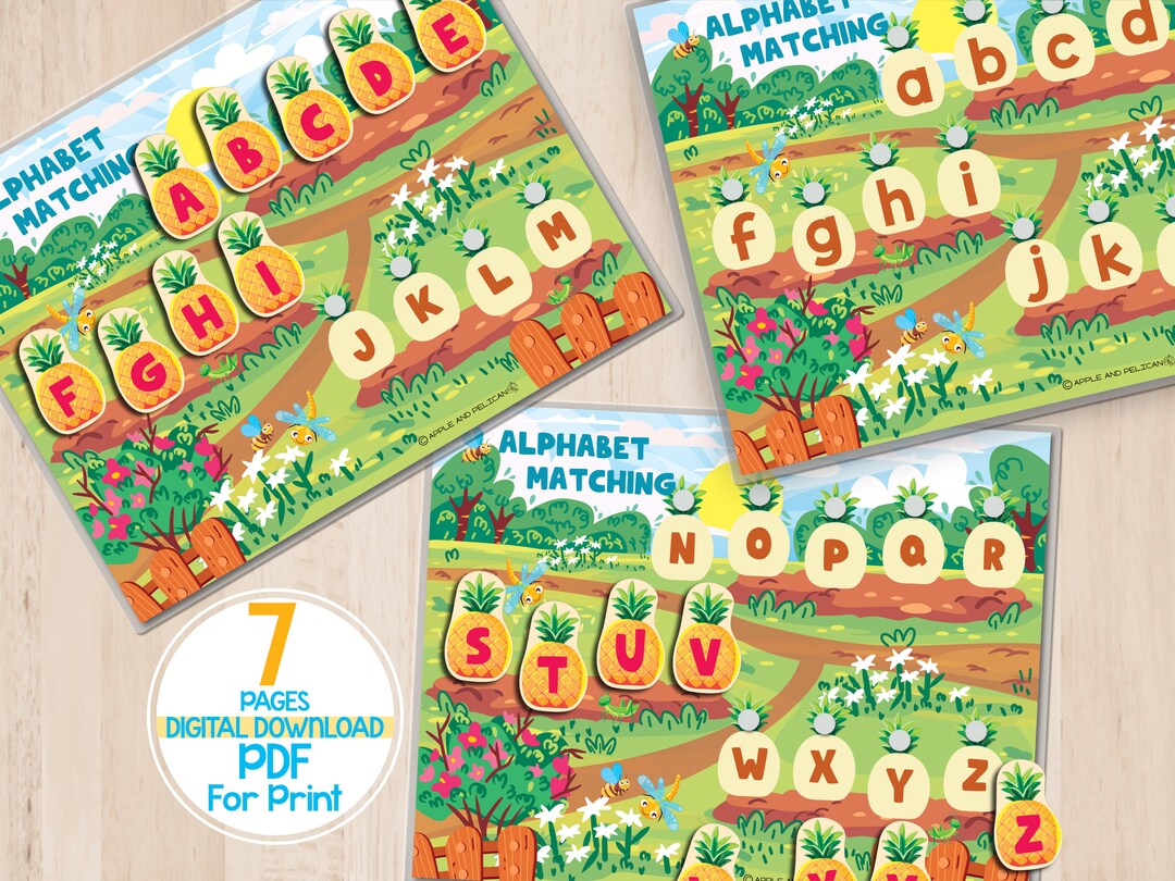 Alphabet Matching Activity, Letter Matching Printable, Uppercase ...