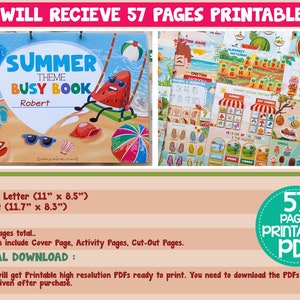 Summer Busy Book, Toddler Busy Book Printable, Preschool Activity ...