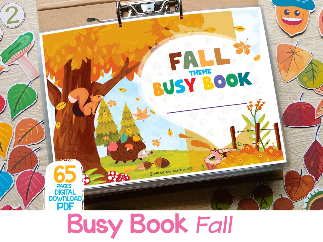 Fall Busy Book Printable Autumn Busy Binder, Toddler Fall Learning ...