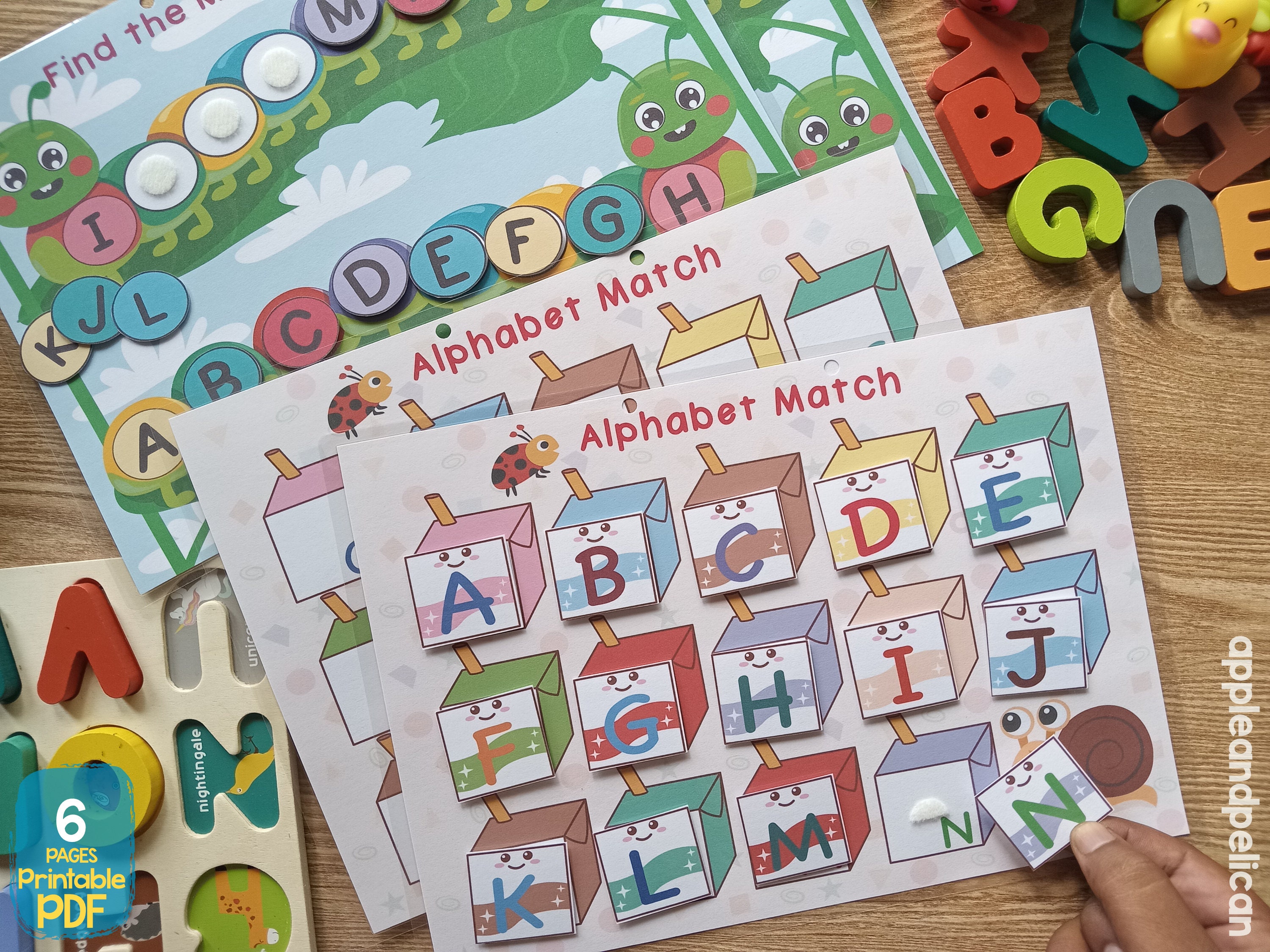 Printable Alphabet Matching Activity Missing Letters Worksheet, Toddler ...