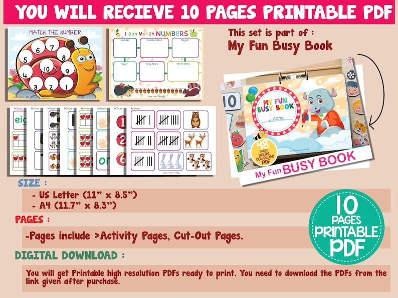 Printable Numbers 1-10 Matching Activity, Counting Worksheets ...
