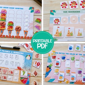 Summer Busy Book, Toddler Busy Book Printable, Preschool Activity ...