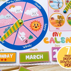 Kids Daily Calendar Printable, Circle Time, Preschool Curriculum ...