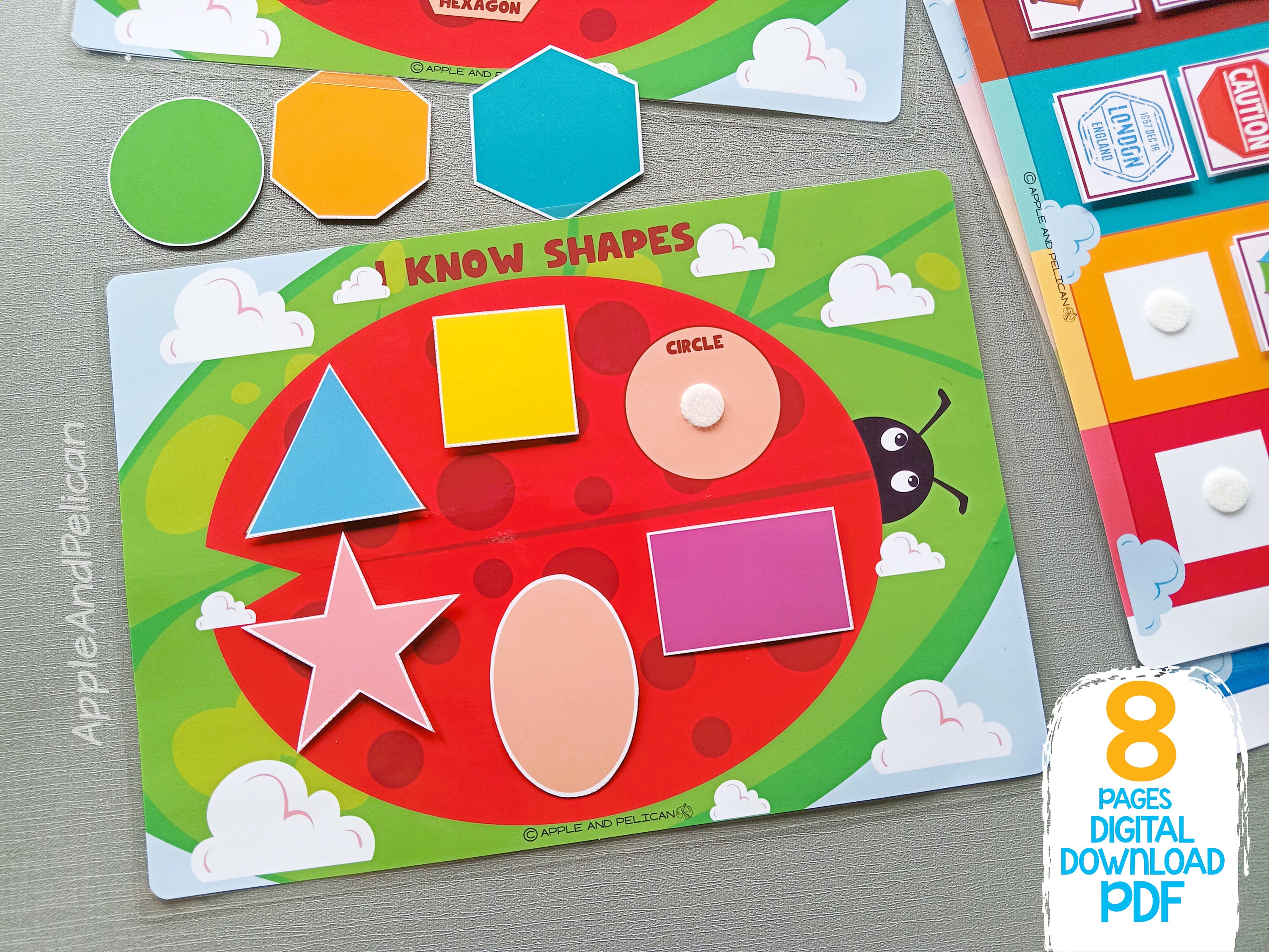2D Shapes Matching Activity for Toddler, Geometric Shapes Pictures ...
