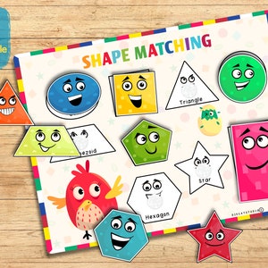 Shapes Matching Activity Printable, Toddler Shapes Flash Card ...
