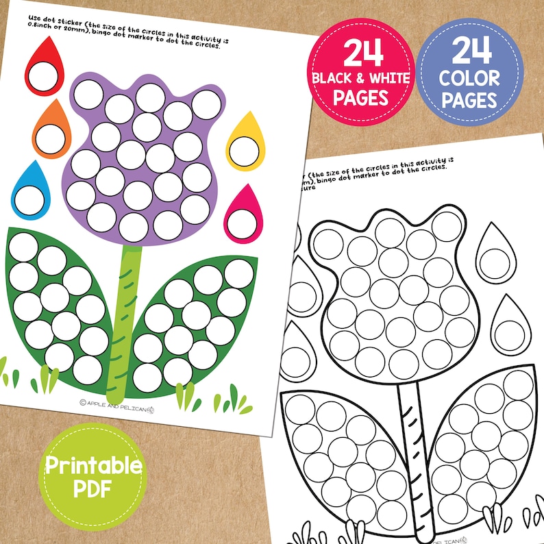 Spring Do a Dot Marker Coloring Pages for Kids, Do A Dot Activity, Dot ...