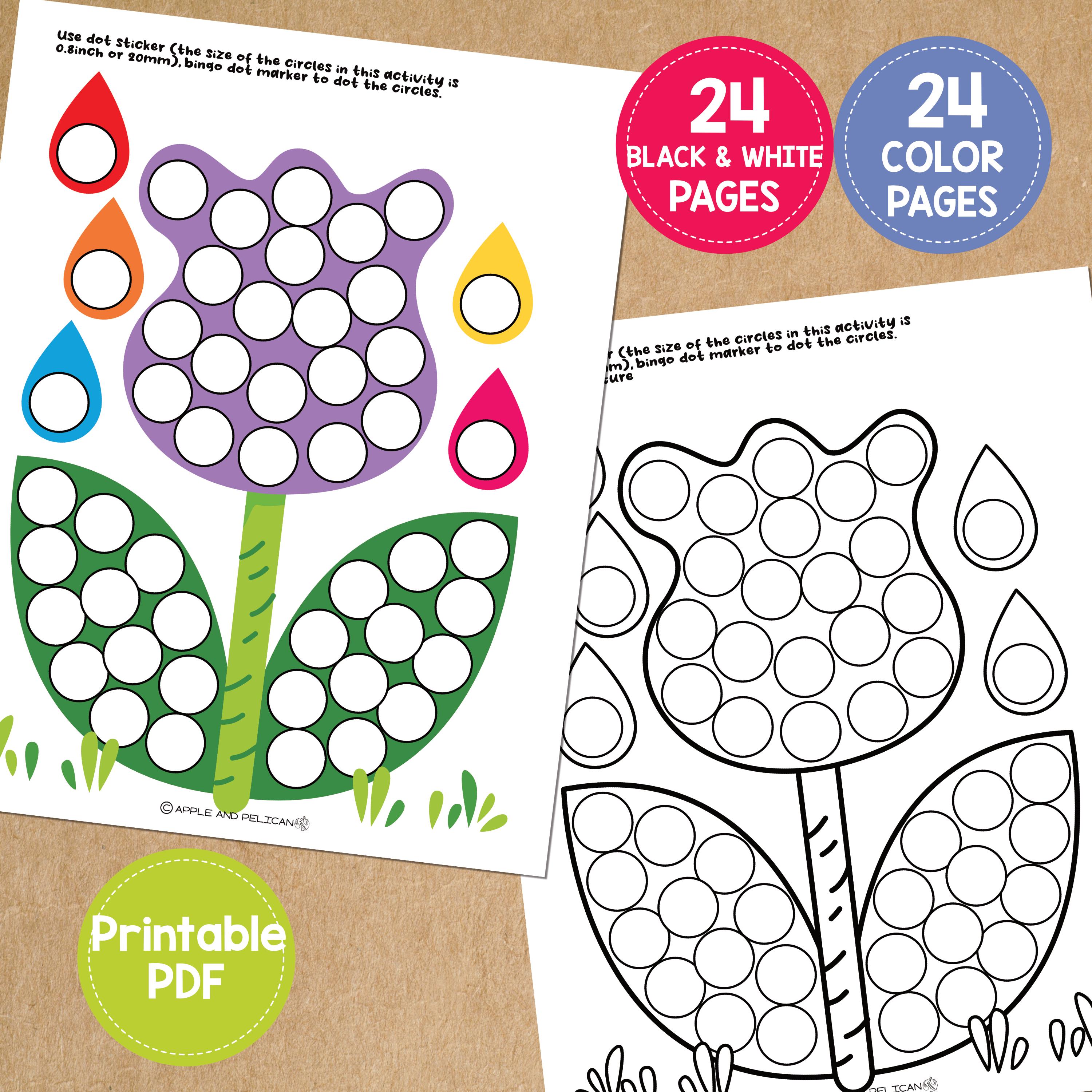 Spring Do a Dot Marker Coloring Pages for Kids, Do A Dot Activity, Dot ...