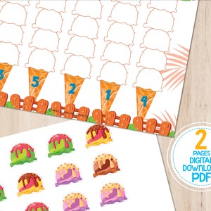 Counting Activity for Toddler, Printable Ice Cream Scoop Count ...