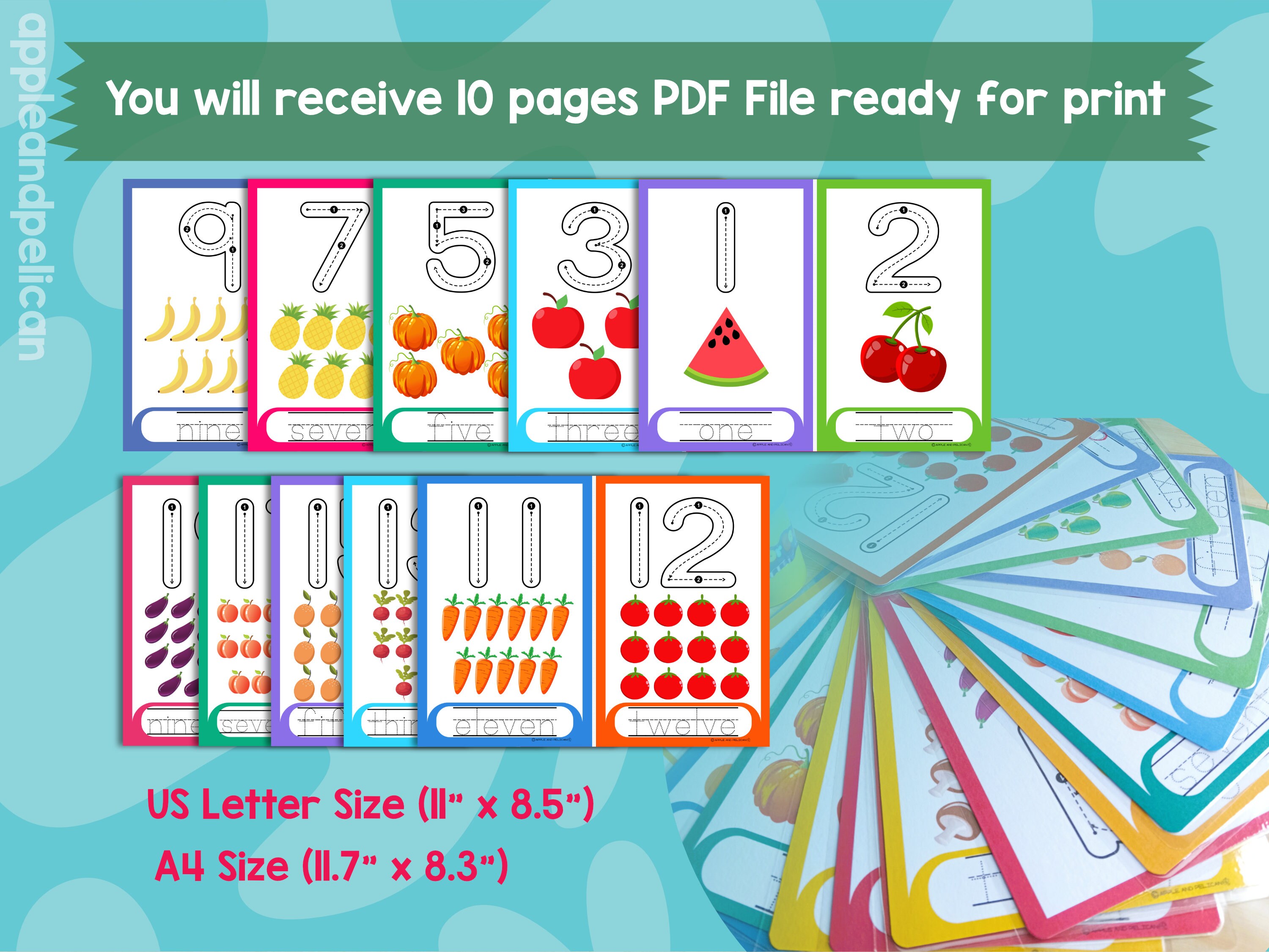 Preschool Number Flashcards Number Play Dough Mats Number - Etsy Australia