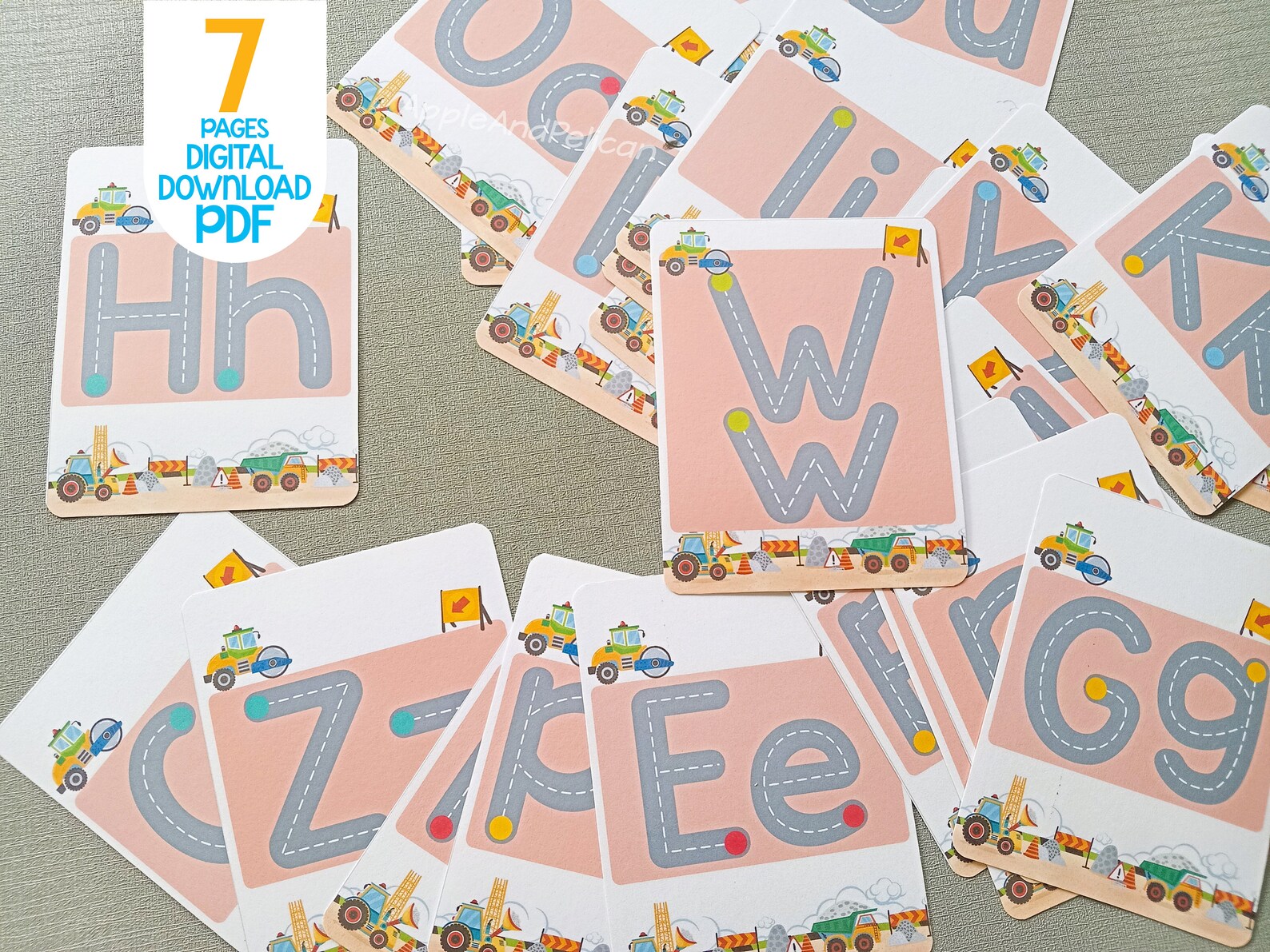 Alphabet Trace Printable Activity, Flashcards, Preschool Kindergarten ...