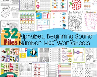 24 Alphabet Letter Sounds Worksheets Printable Preschool - Etsy