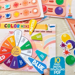 Color Mixing Activity for Toddler, Printable Primary and Secondary ...