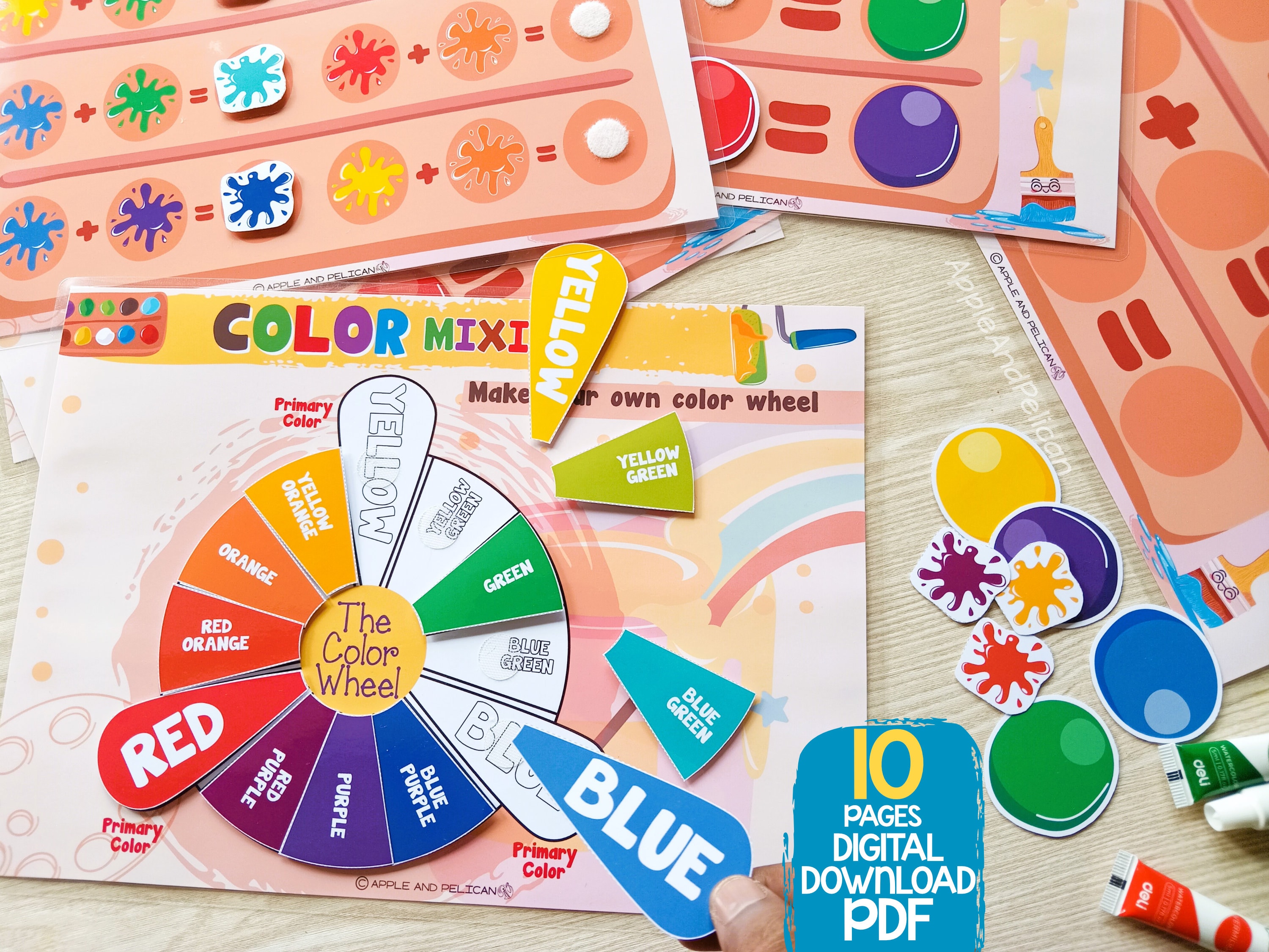 Color Mixing Activity for Toddler, Printable Primary and Secondary ...