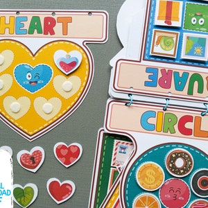 Shapes Matching Activities Shapes Sorting Game, Toddler Busy Book ...