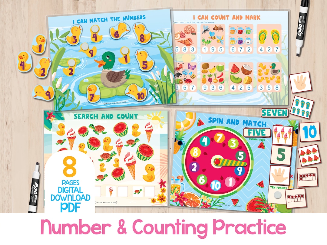Counting Practice Activity, Printable Number Matching Activity for ...