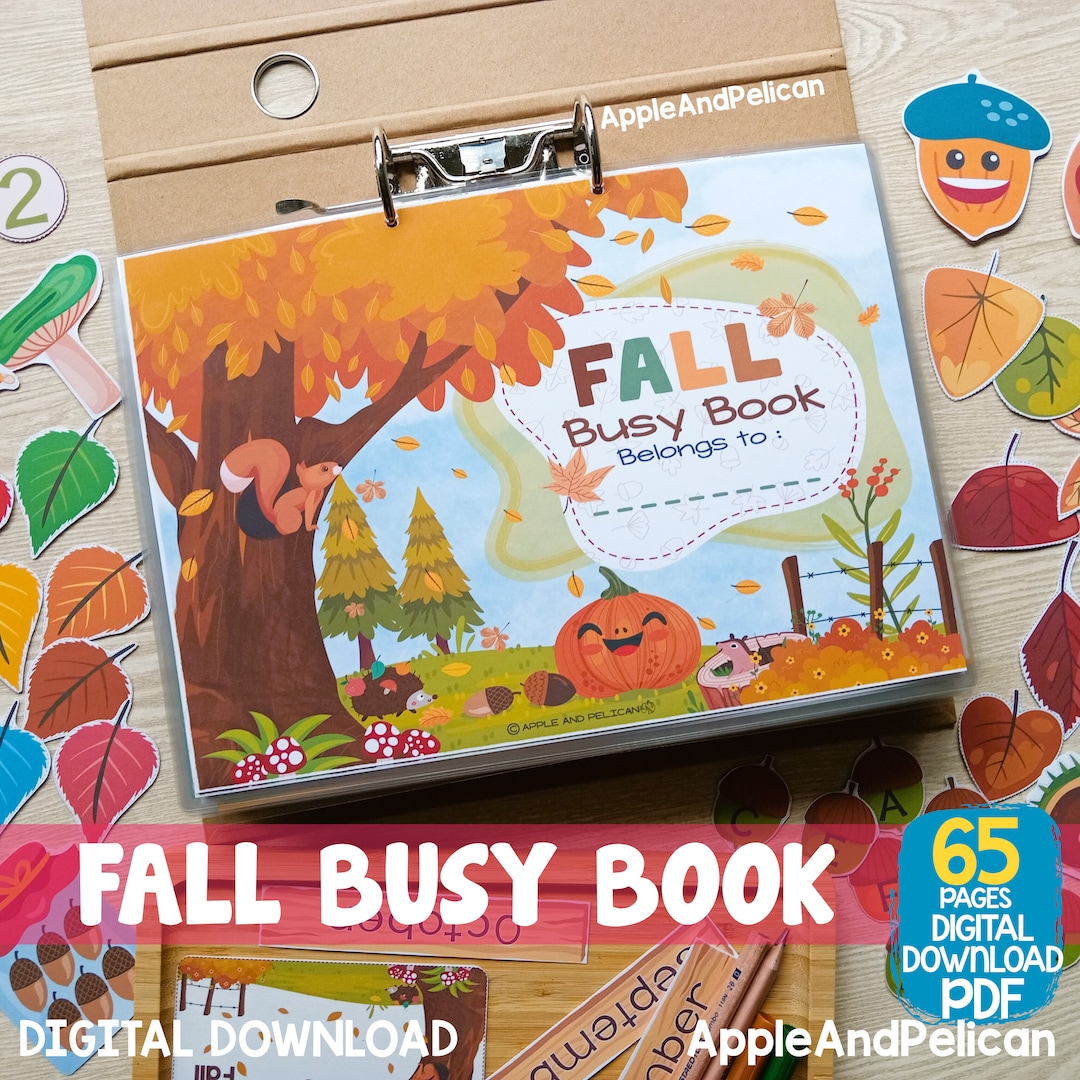 Fall Busy Book Printable Autumn Busy Binder, Toddler Fall Learning ...
