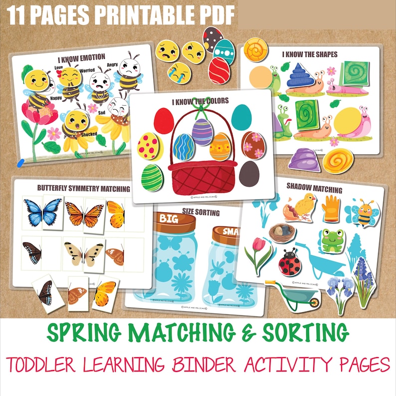 Spring Matching Activity, Busy Binder, Toddler Preschool Kindergarten ...