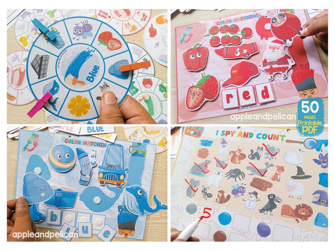 Color Sorting Busy Book Personalized Toddler Busy Binder - Etsy