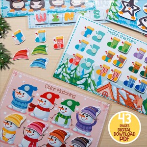 Winter Busy Book Printable, Preschool Learning Binder, Winter Kids ...