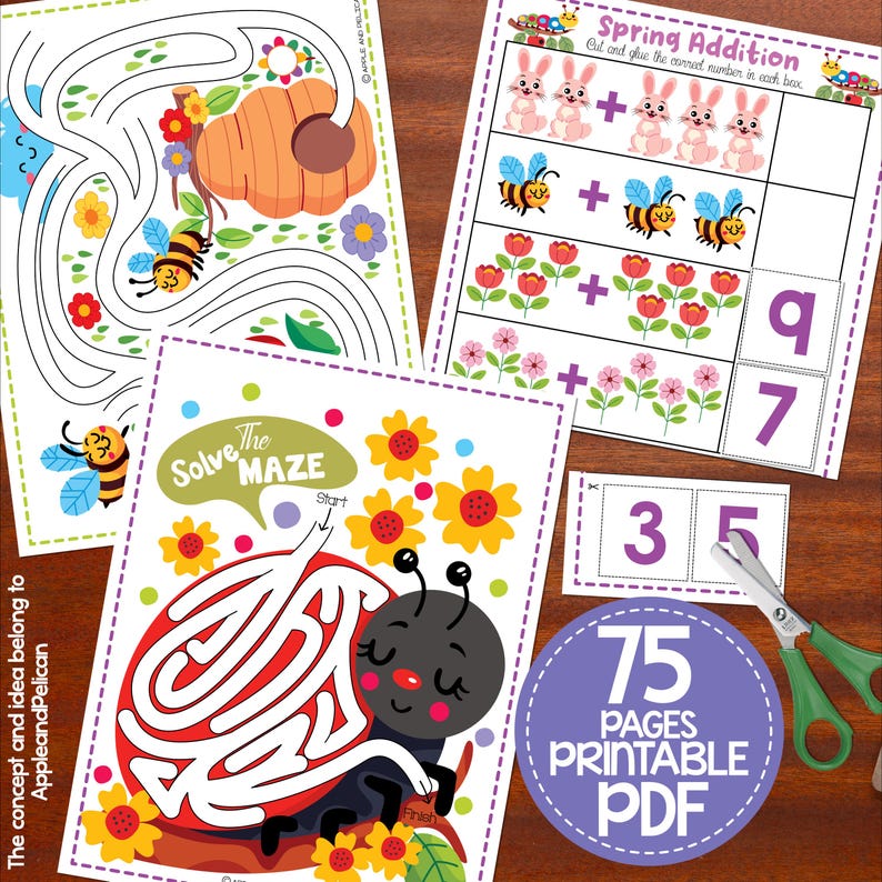 Spring Printable Kid Activity Preschool Packet, Kindergarten Homeschool ...