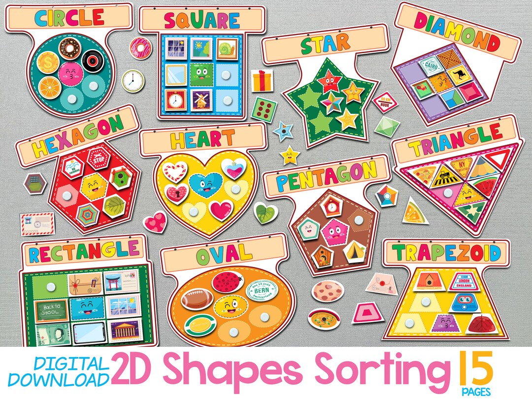 Shapes Matching Activities Shapes Sorting Game, Toddler Busy Book ...