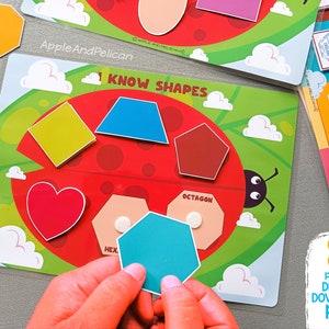 2D Shapes Matching Activity for Toddler, Geometric Shapes Pictures ...