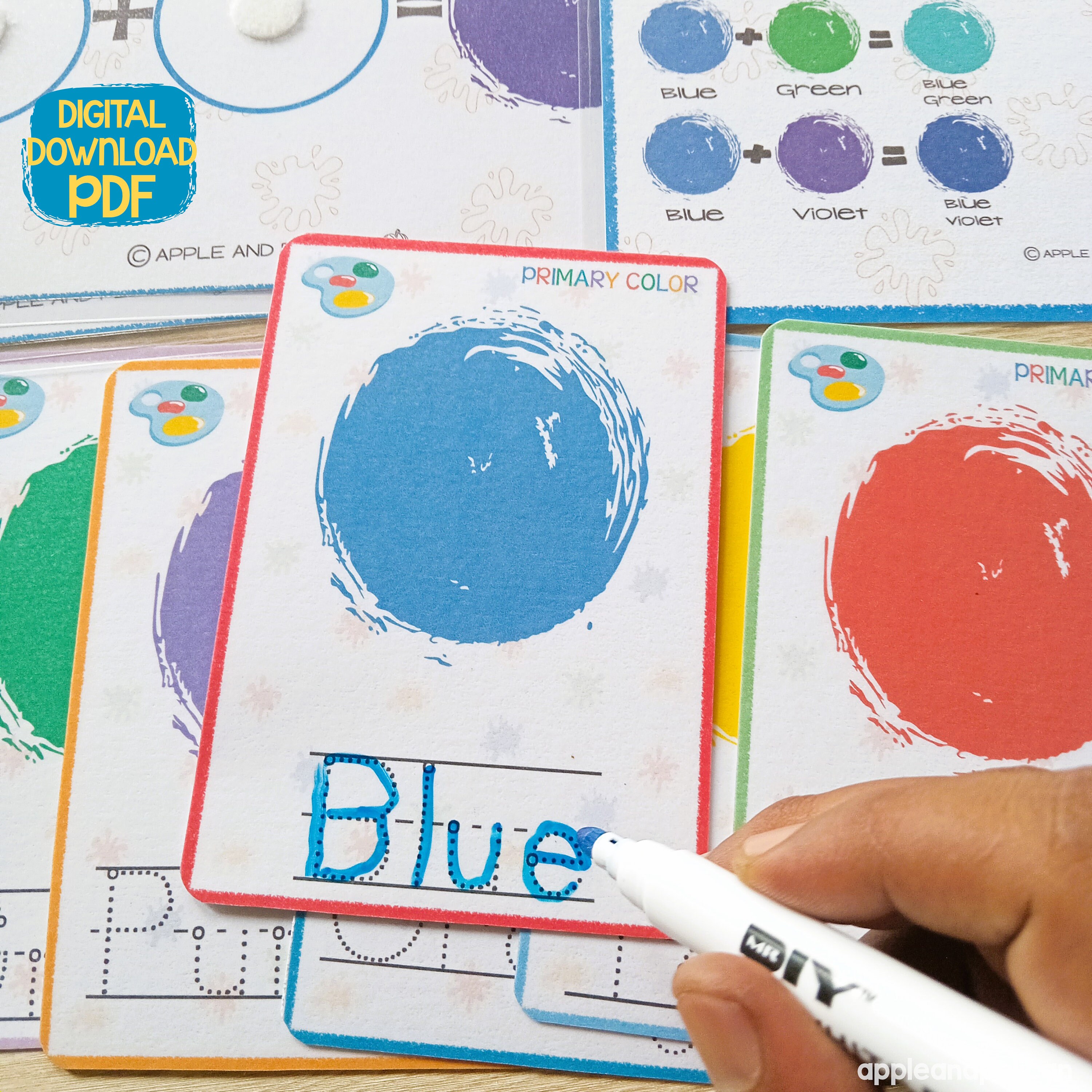 Color Mixing Worksheet Primary and Secondary Color, Printable Preschool ...