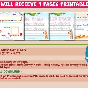 Personalized Name Tracing Practice, Name Spelling Activity Name ...