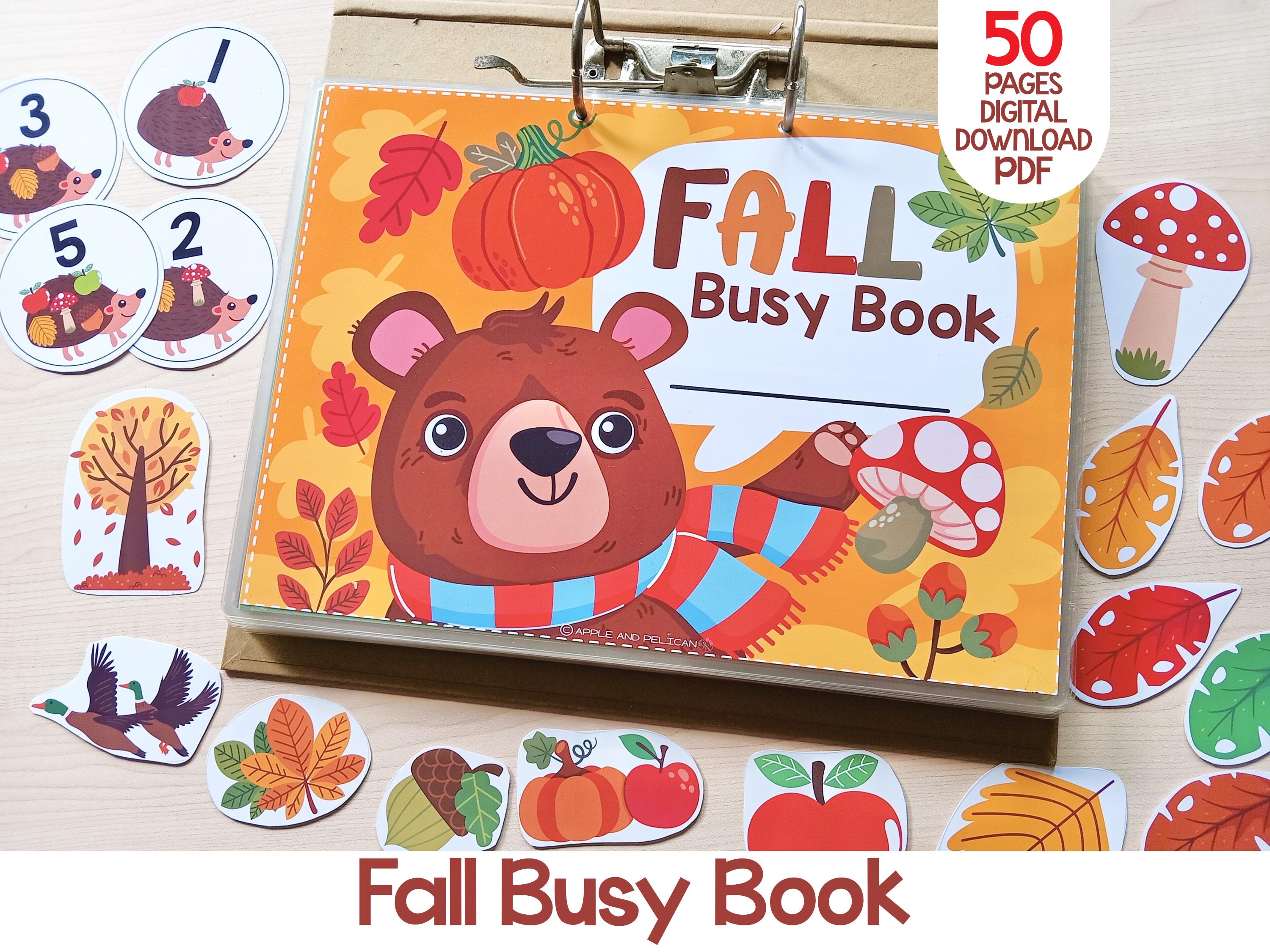Fall Busy Book Printable, Preschool Learning Binder, Kids Autumn Busy ...