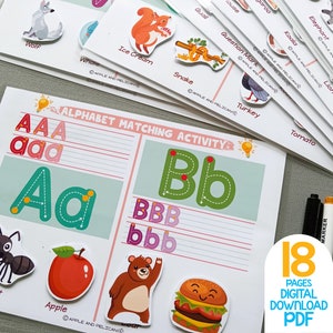 Alphabet ABC Activity, Letter Worksheet, Beginning Sounds Matching ...