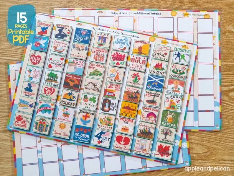 Kids Perpetual Calendar Circle Time Printable Kids Calendar - Etsy