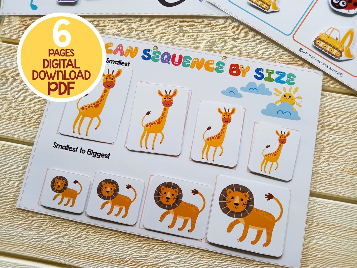 Size Sorting Activities, Sort by Size Binder, Toddler Busy Book ...