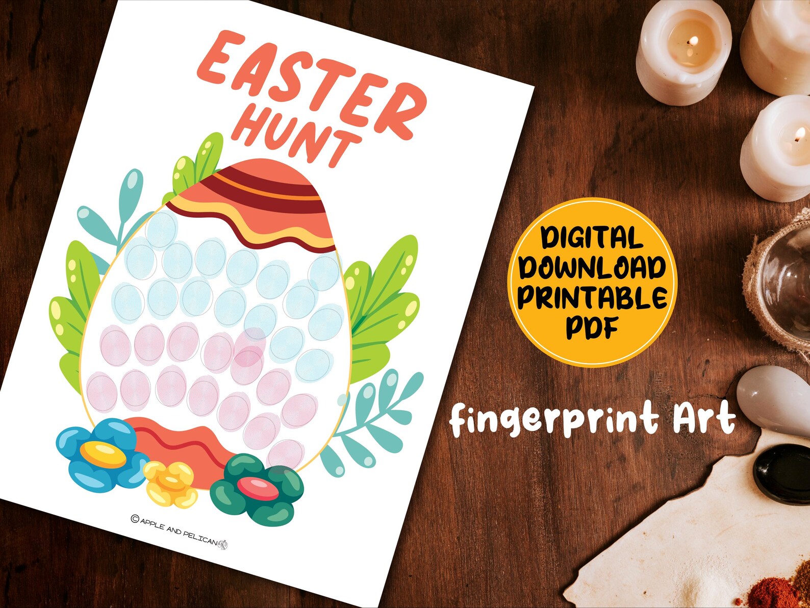 Easter Handprint Fingerprint Craft Printable, Kids Toddler Dot Art ...