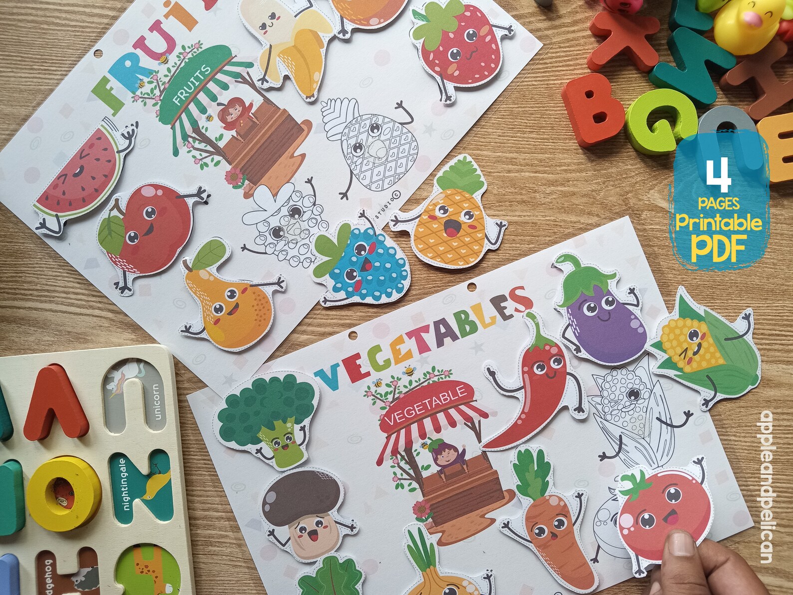 Fruits and Vegetables Sorting Activity, Toddler Matching Game ...