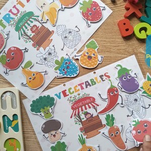 Fruits and Vegetables Sorting Activity Toddler Matching Game Busy Book ...