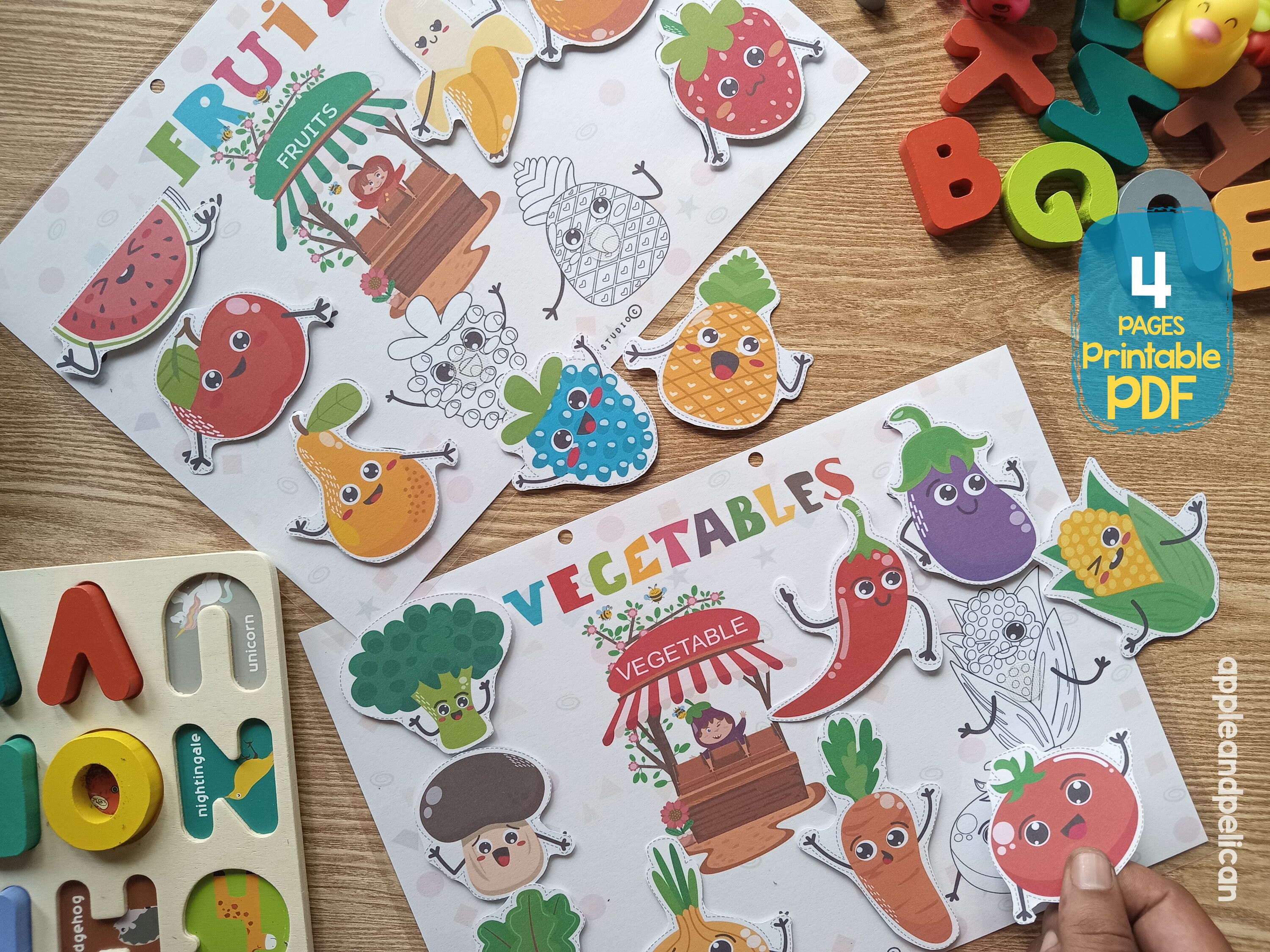 Fruits and Vegetables Sorting Activity Toddler Matching Game - Etsy
