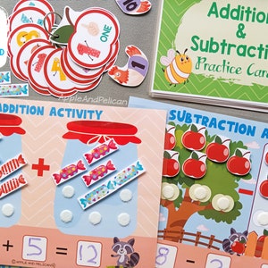 Toddler Math Worksheet, Printable Preschool Addition Activity, Learning ...